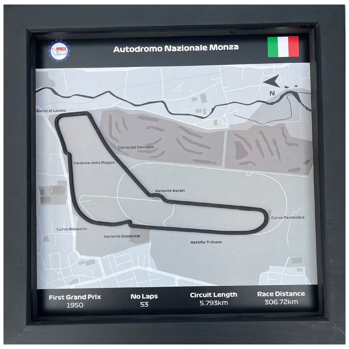 F1 2022 Circuit Map - Formula One Monza Race Track 3D Laser Cut Wall A ...