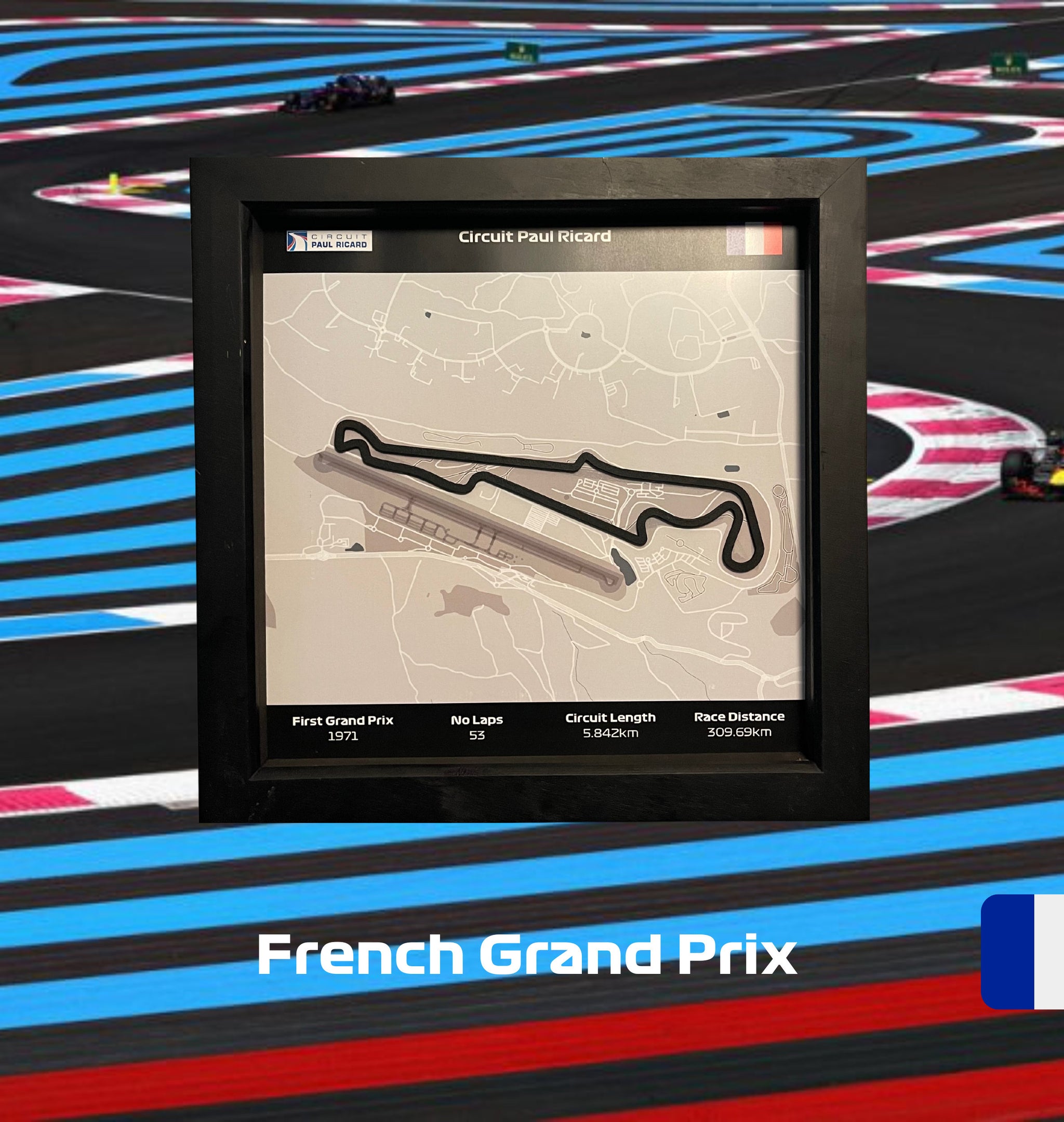 F1 2022 Circuit Map - Formula One Paul Ricard Track Wall Art in Black ...