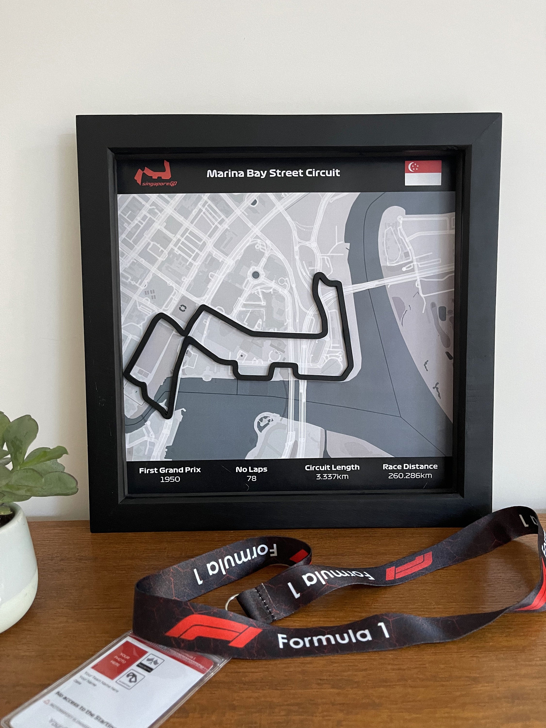 F1 2022 Circuit Map - Formula One Singapore Marina Bay Race Track Wall ...